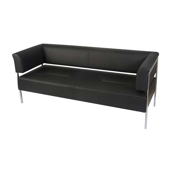SS-048 | OPEN BACK SOFA BLACK – Divine Furniture Rental