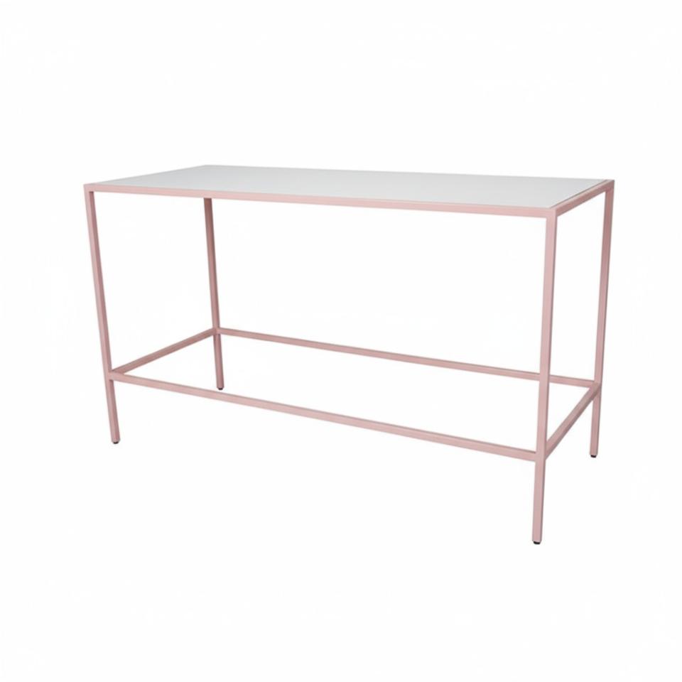 COMM-031 | COMMUNAL TABLE PASTEL PINK FRAME WITH PLEXI TOP – Divine ...